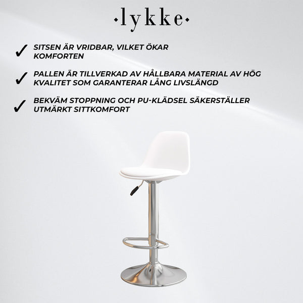 Lykke Barstol Comfort Vit - 1,290 SEK - Nordic ProStore Sweden